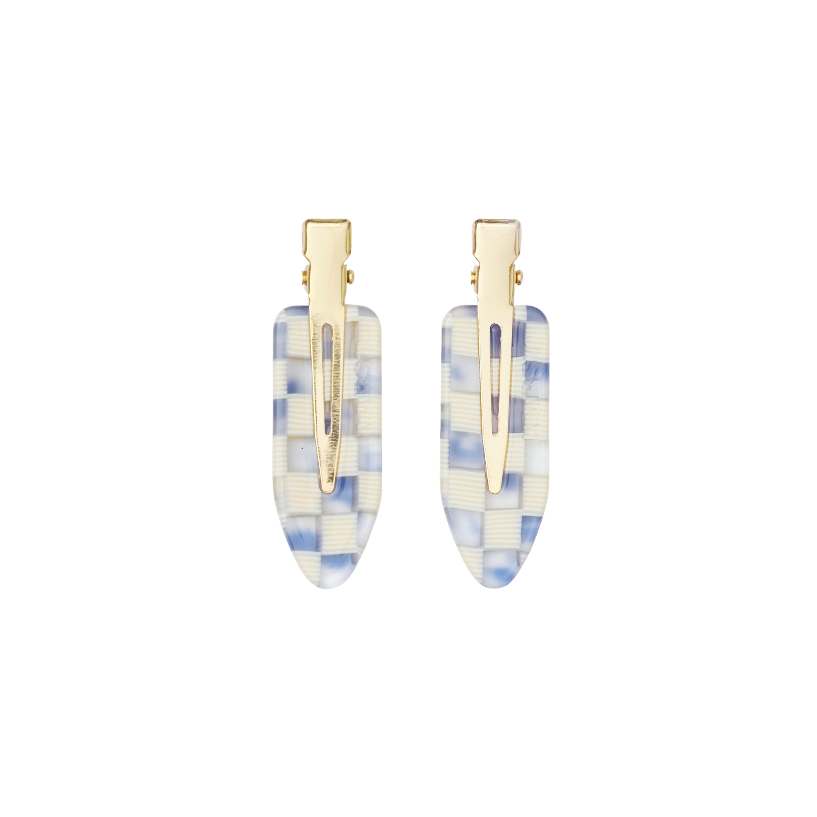 creaseless clips (set of 2) — sky checker – union